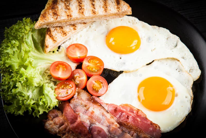 Traditional Breakfast on a Plate Stock Photo - Image of sunny, cuisine ...