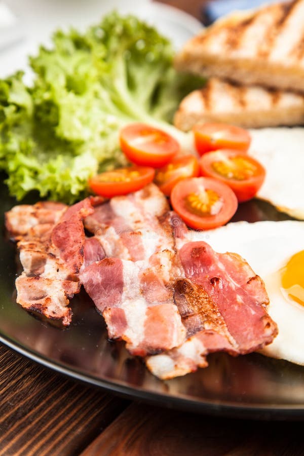 Traditional Breakfast on a Plate Stock Image - Image of sandwich ...