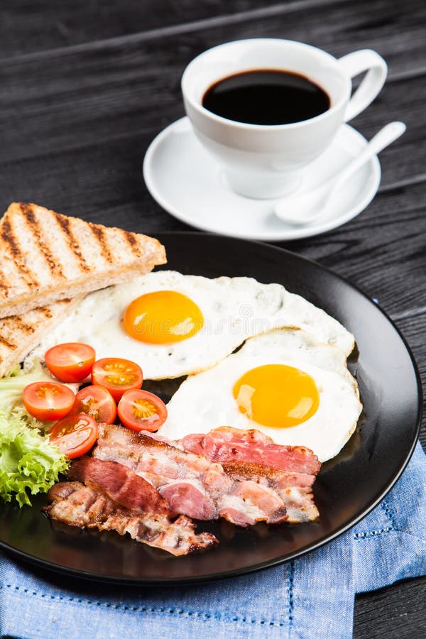 Traditional Breakfast on a Plate Stock Image - Image of cheese, healthy ...