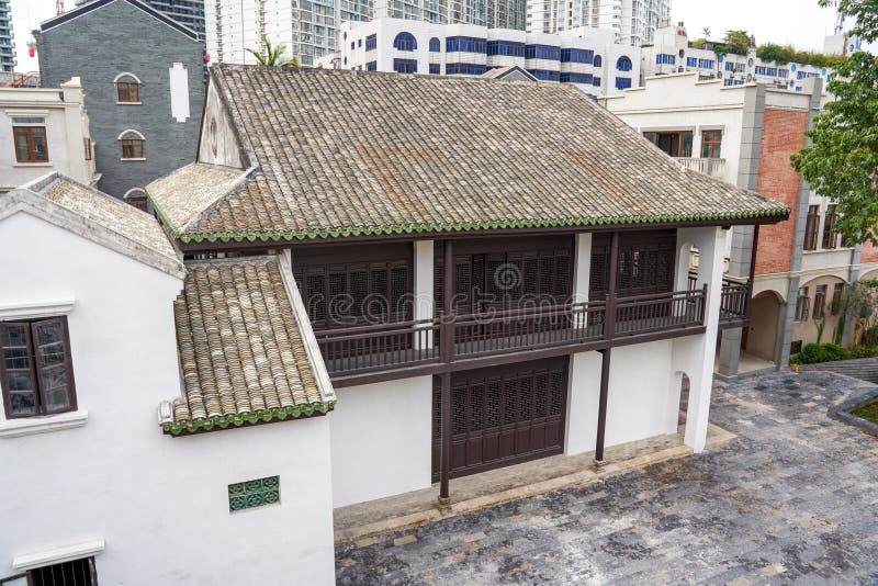 Traditional Brick Building in Modern Chinese Style Stock Photo - Image ...