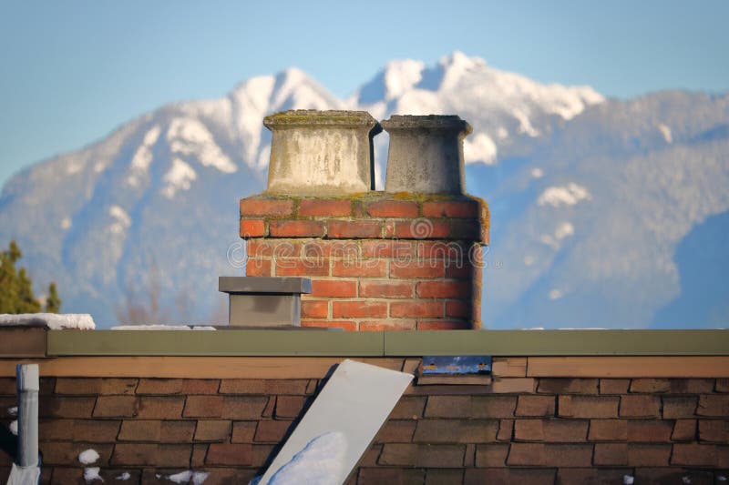 Traditional Brick Chimney Stack and Flues Stock Image - Image of common ...