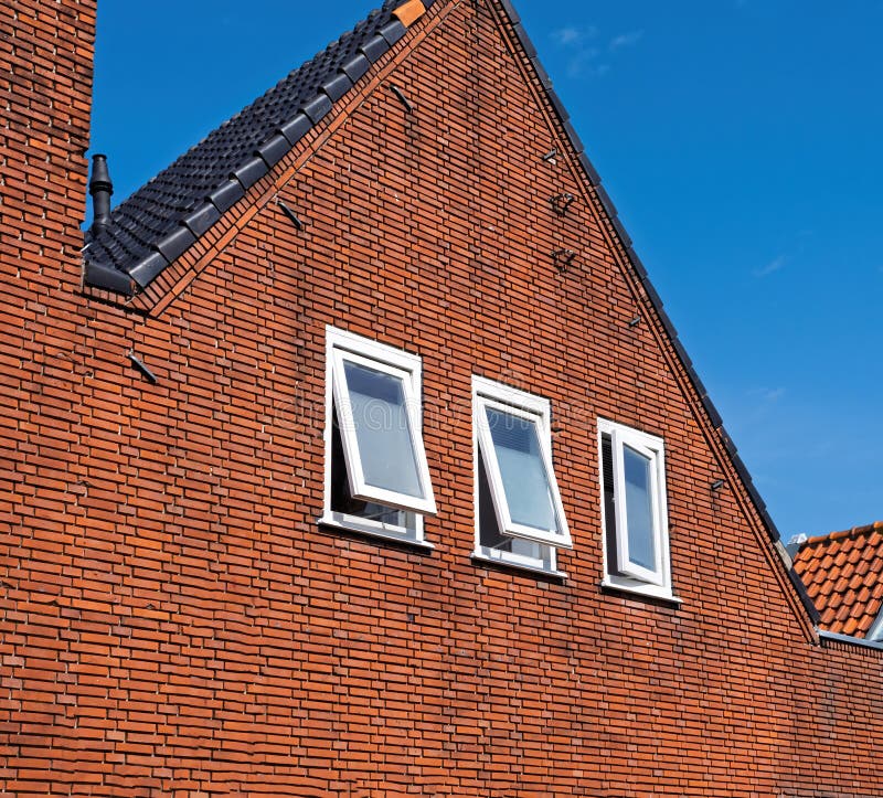 Traditional Brick House in Texel, Netherlands Stock Photo - Image of ...