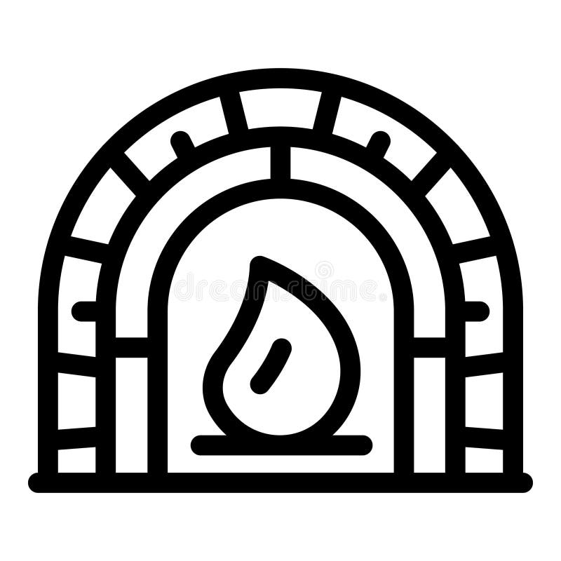 Traditional Brick Oven Burning Wood for Baking and Cooking Stock Vector ...