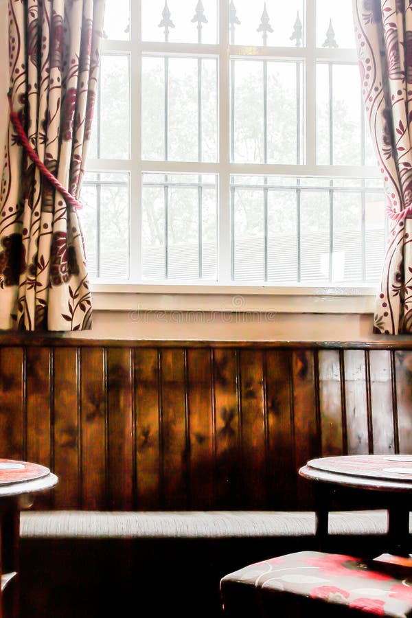 Traditional British Pub Interior Stock Photo - Image of leather ...
