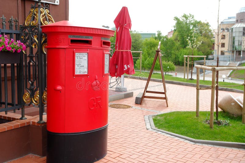 Traditional British Red Post Box on Street. Editorial Photography ...