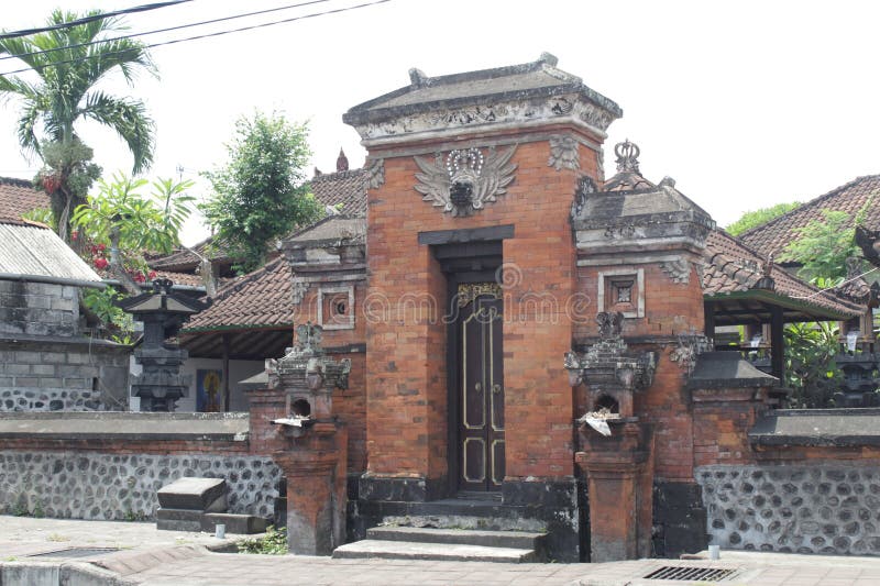The Traditional Building Gate of Bali Near the Temple Stock Photo ...