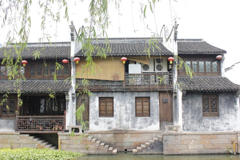 The traditional buildings editorial image. Image of river - 54138110