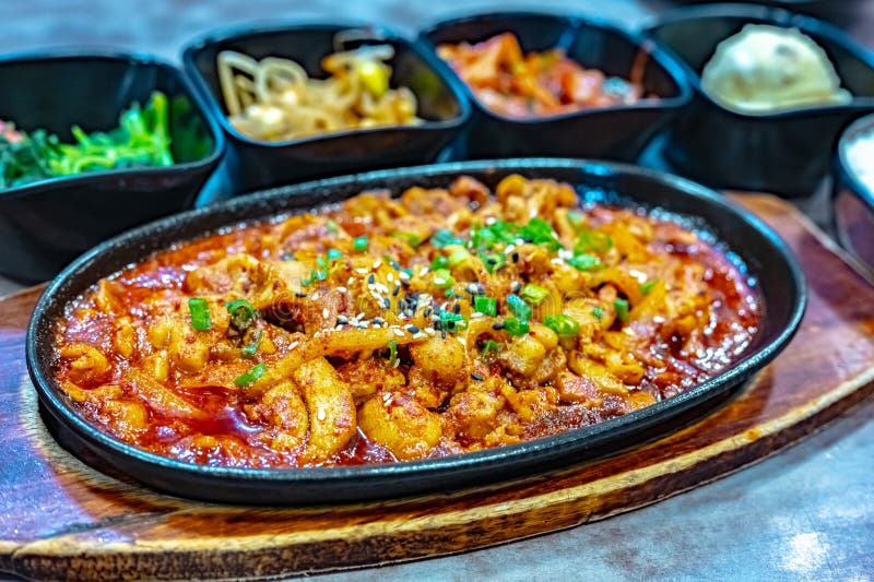 Traditional Bulgogi Chicken Served in Korean Restaurant Stock Image ...