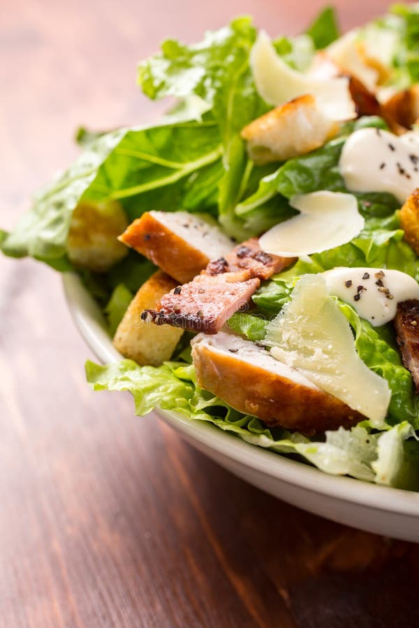 Traditional Caesar salad stock photo. Image of dinner - 43040324
