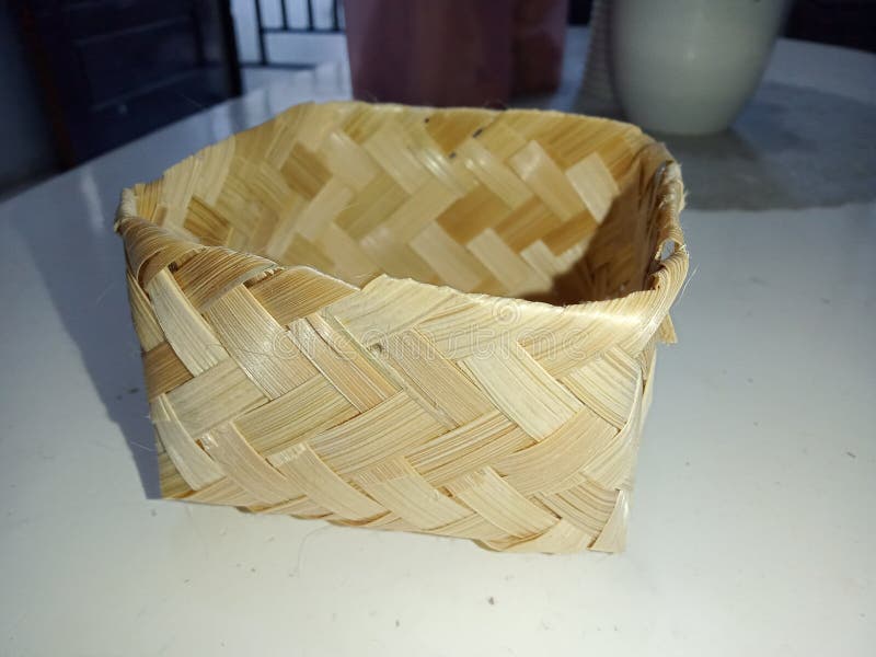 Traditional Cake Container Made of Woven Bamboo Stock Image - Image of ...