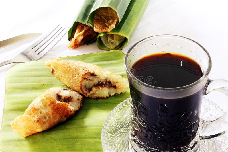 Traditional Cake - Rice Pancake with Coffee Stock Image - Image of ...