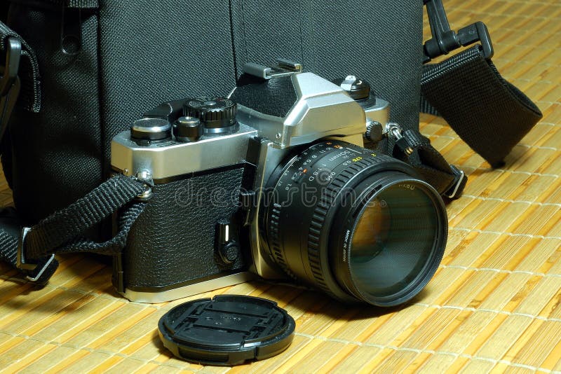 Traditional Camera and Camera Bag Stock Image - Image of traditional ...