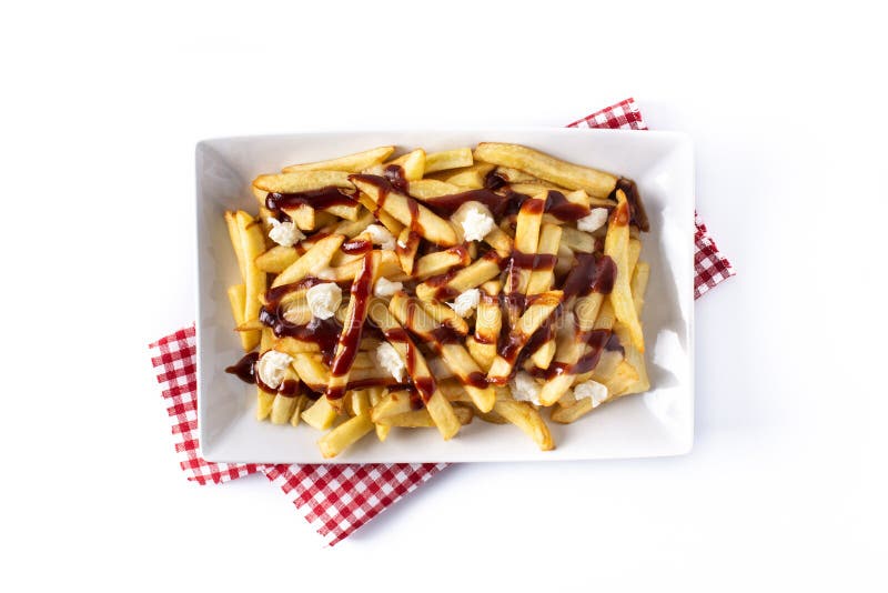 Traditional Canadian Poutine Isolated on White Background Stock Photo ...
