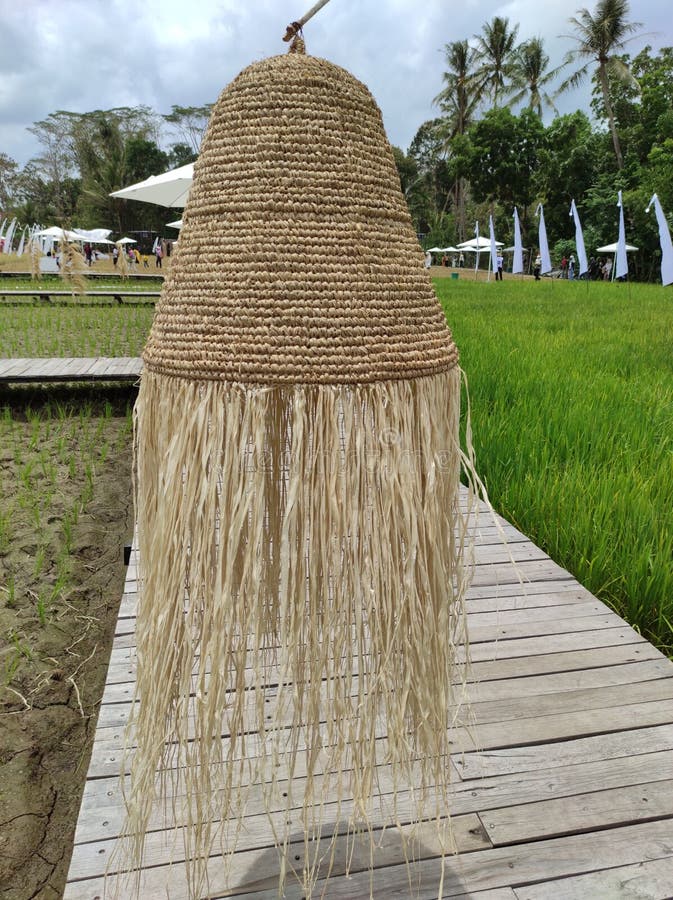 Traditional Cane Work Decoration Hanging in the Middle of Fields Stock ...