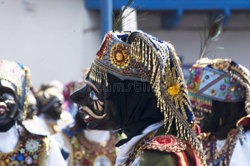 Peru Paucartambo Carnival with Masks and Gestures, Traditional Clothing ...