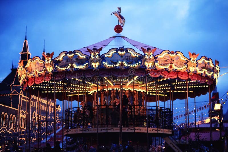 Traditional carousel stock photo. Image of fairground - 69185396