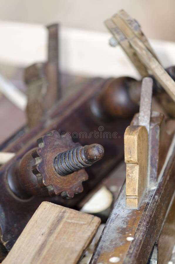 Traditional Carpenter Tools Stock Photo - Image of contrast, metal ...