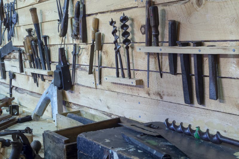 Traditional Carpentry Planing Tools Stock Image - Image of wooden ...