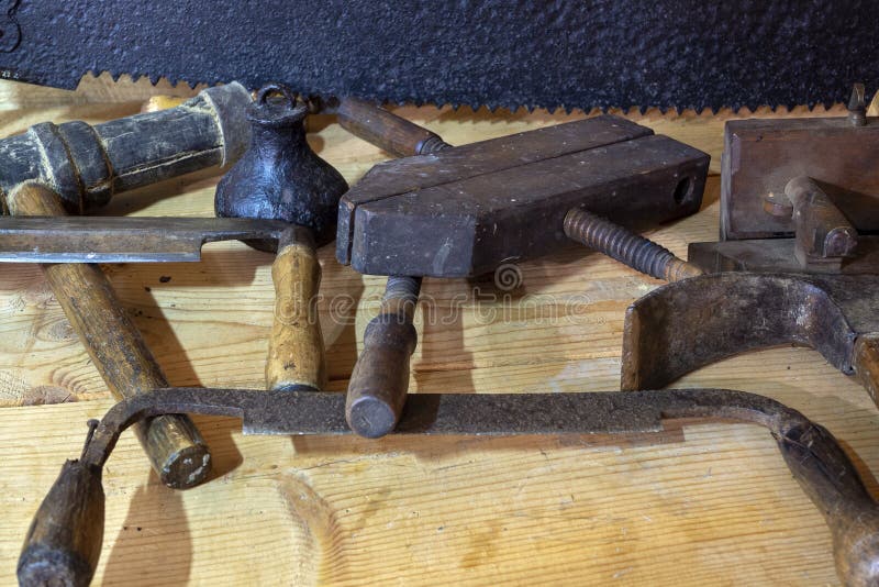 Traditional Carpentry Planing Tools Stock Image - Image of wooden ...