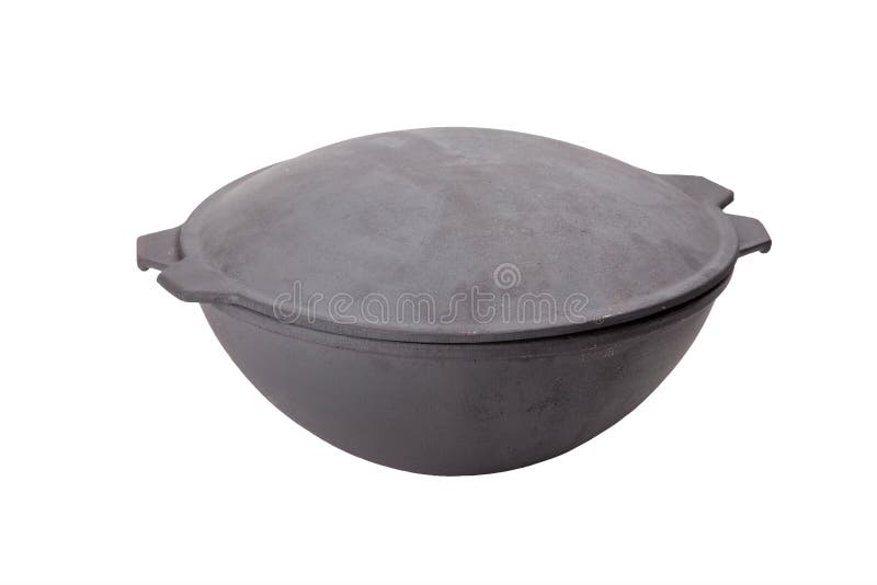 Traditional Cast Iron Spherical Cauldron Isolated on White Stock Photo ...