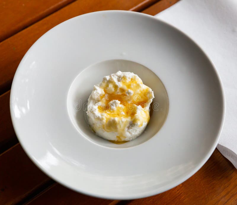 Fresh Cheese Mato with Honey Stock Image - Image of homemade, dairy ...