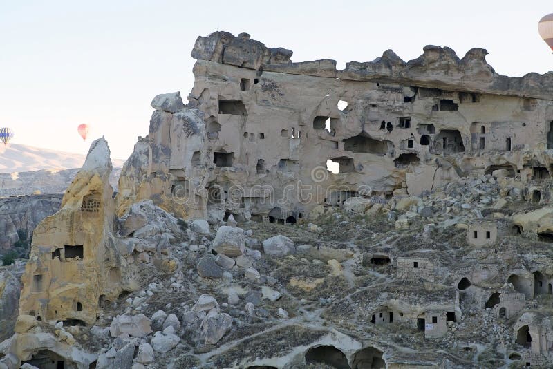 Traditional Cave Houses in Cappadocia, Turkey Stock Photo - Image of ...