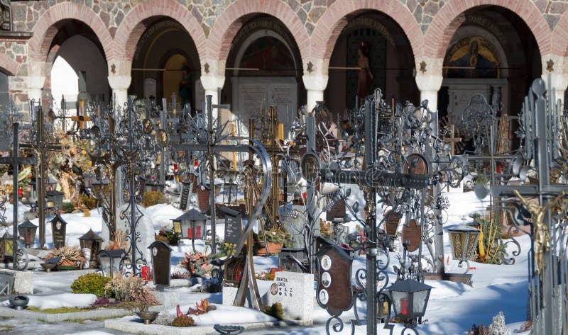 Traditional Cemetery at Innichen Editorial Stock Photo - Image of ...