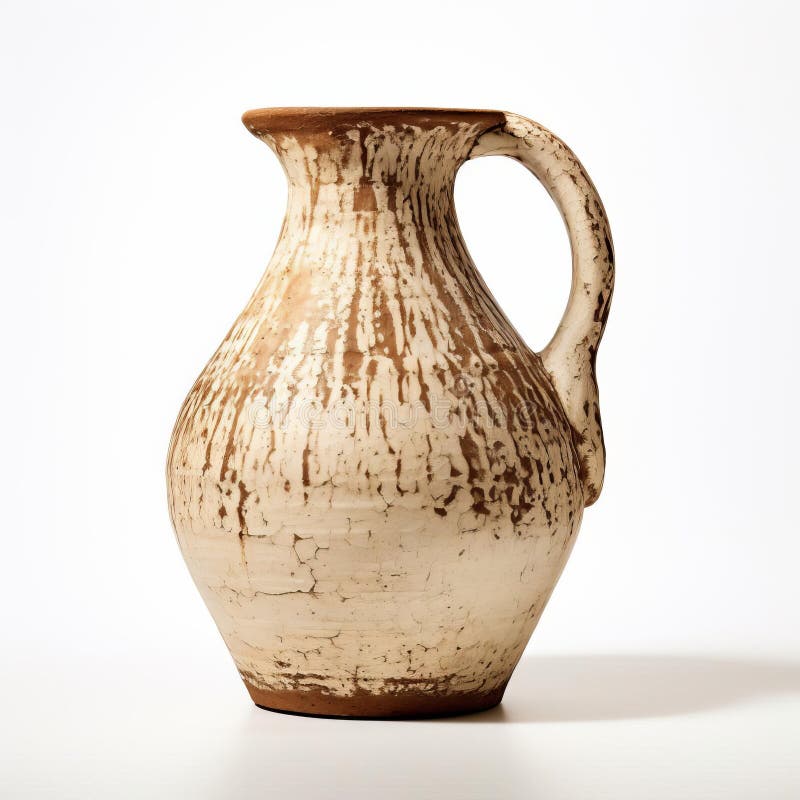Traditional Ceramic Earthenware Jug on White Background Image Stock ...