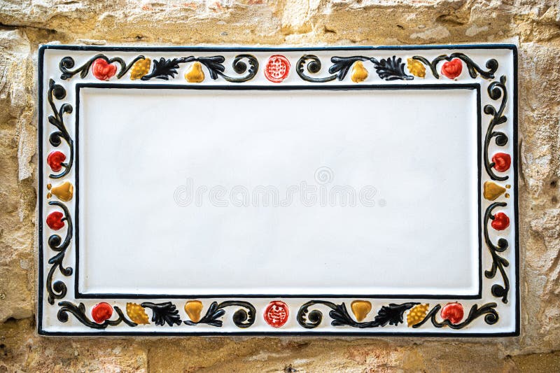 Traditional Ceramic Home Sign Board on Wall Stock Image - Image of ...