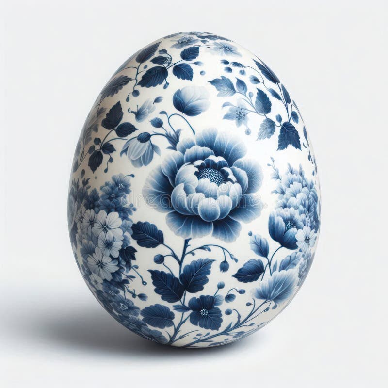 Traditional Ceramic-Inspired Easter Egg Stock Illustration ...