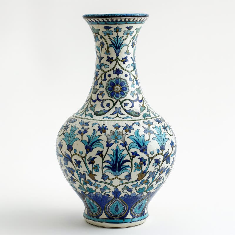 Traditional Ceramic Vase with Blue Floral Patterns Stock Photo - Image ...