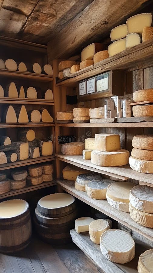 A Traditional Cheese Shop with Wheels of Cheese and Tasting Samples ...