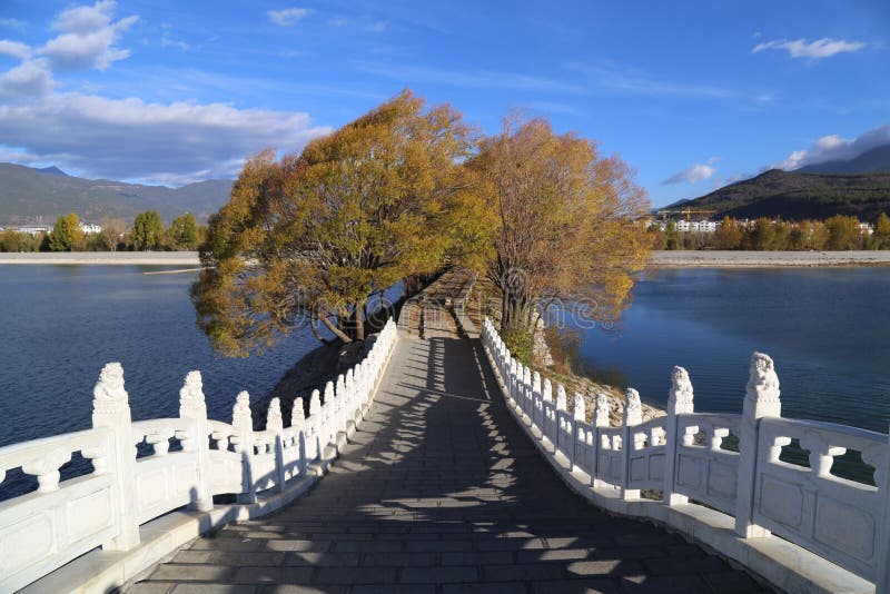 Traditional Chinese Bridge stock photo. Image of warm - 63136900
