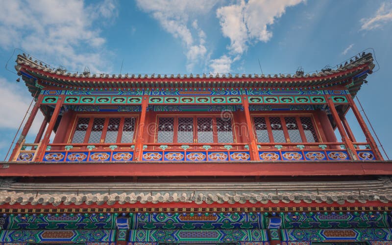 Traditional Chinese Building Under Blue Sky Stock Photo - Image of ...