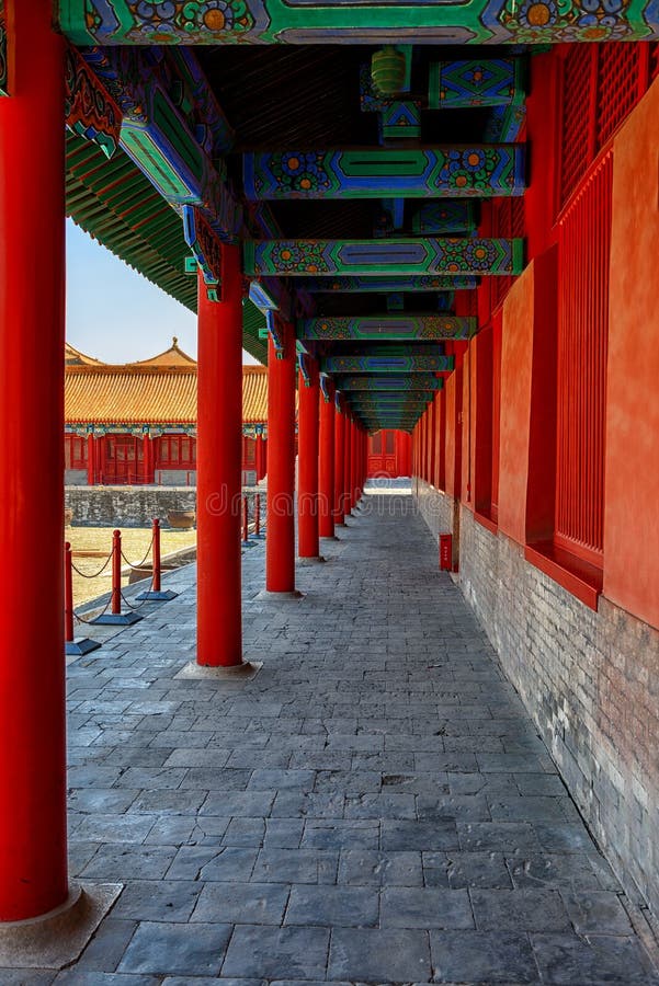 Traditional Chinese Building Under Blue Sky Stock Image - Image of ...