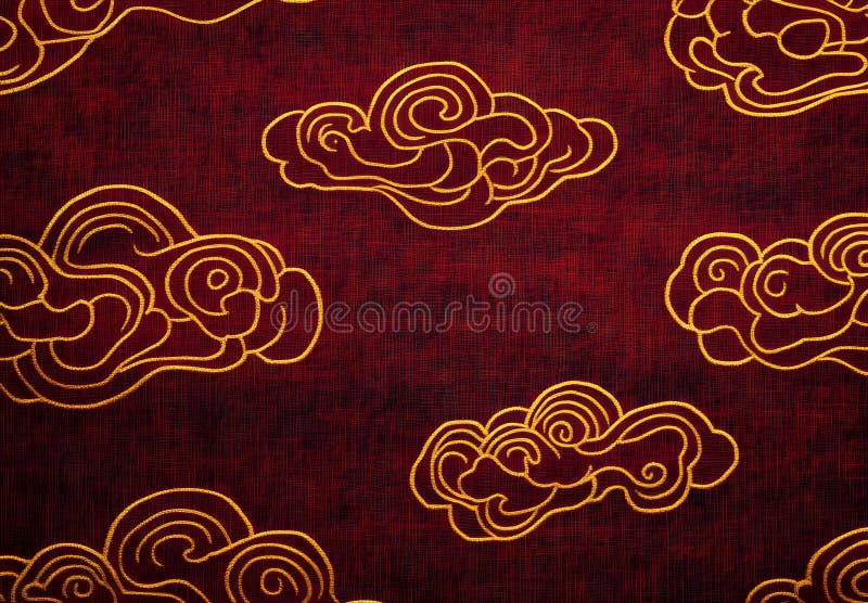 Traditional Chinese Cloud Pattern Fabric Texture Stock Illustration ...