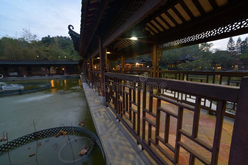 Traditional Chinese Decoration Fence Lingnam Path Stock Image - Image ...