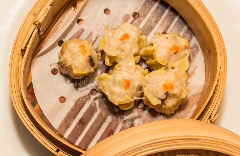 Traditional Chinese Dim Sum Steamed in a Basket Stock Image - Image of ...