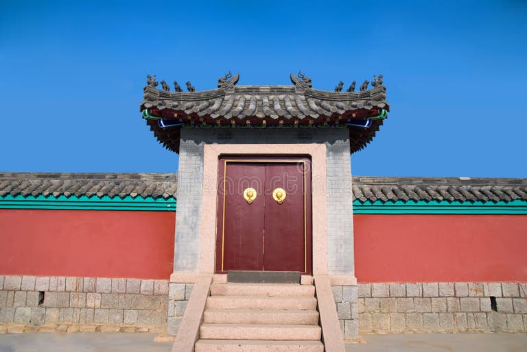 Traditional Chinese Doors stock image. Image of protection - 13018737