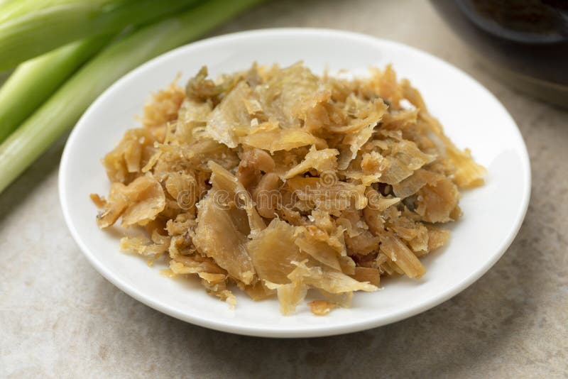 Traditional Chinese Fermented Cabbage on a Ceramic Plate Stock Image ...