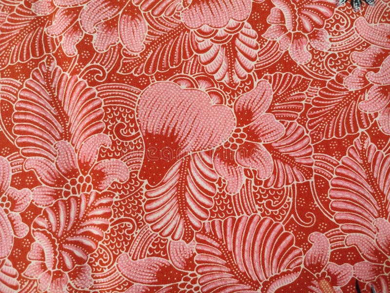 Traditional Chinese Floral Print Pattern on Red Fabric Stock Image ...
