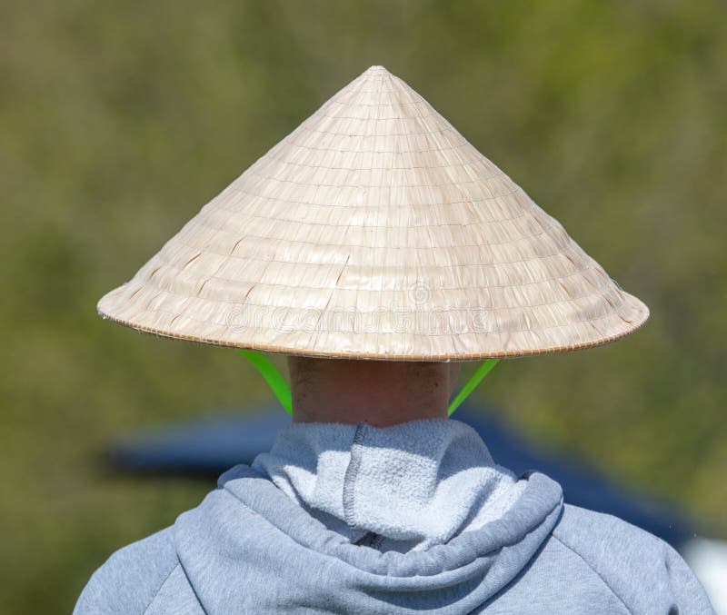 Traditional Chinese Hat on the Head. Stock Photo - Image of lifestyle ...