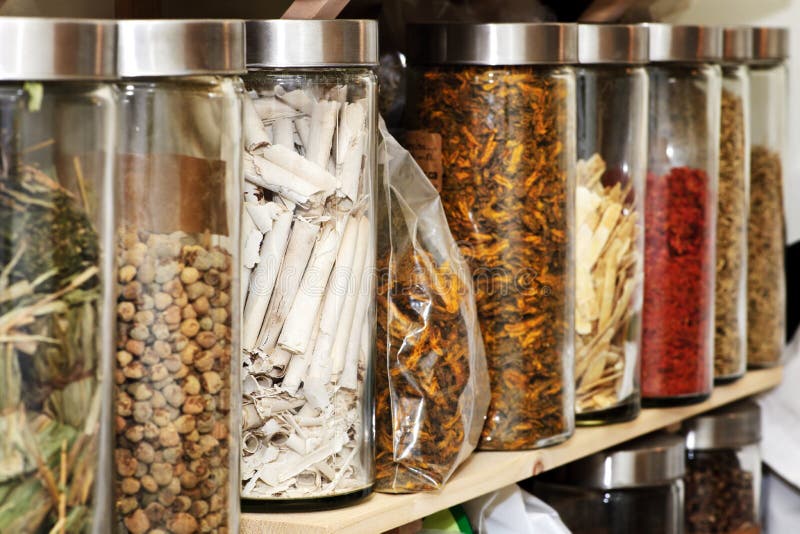 Traditional Chinese Herbal Medicines Stock Image - Image of root ...