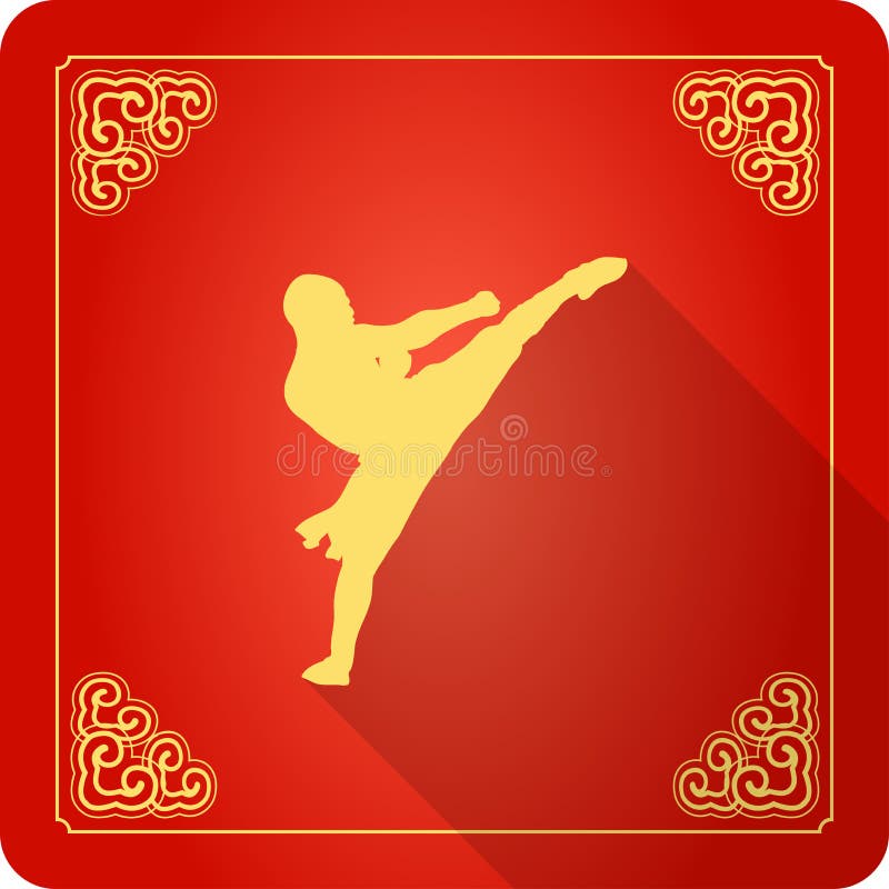 Traditional Chinese Kung Fu Master Icon, Flat Design Stock Vector ...