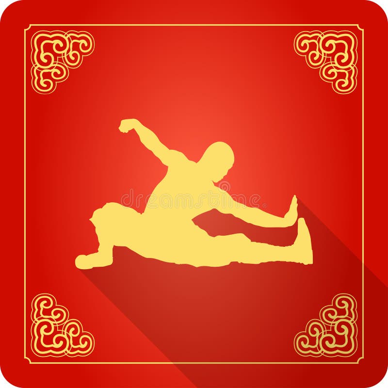 Traditional Chinese Kung Fu Master Icon, Flat Design Stock Vector ...
