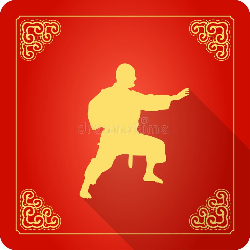 Traditional Chinese Kung Fu Master Icon, Flat Design Stock Vector ...