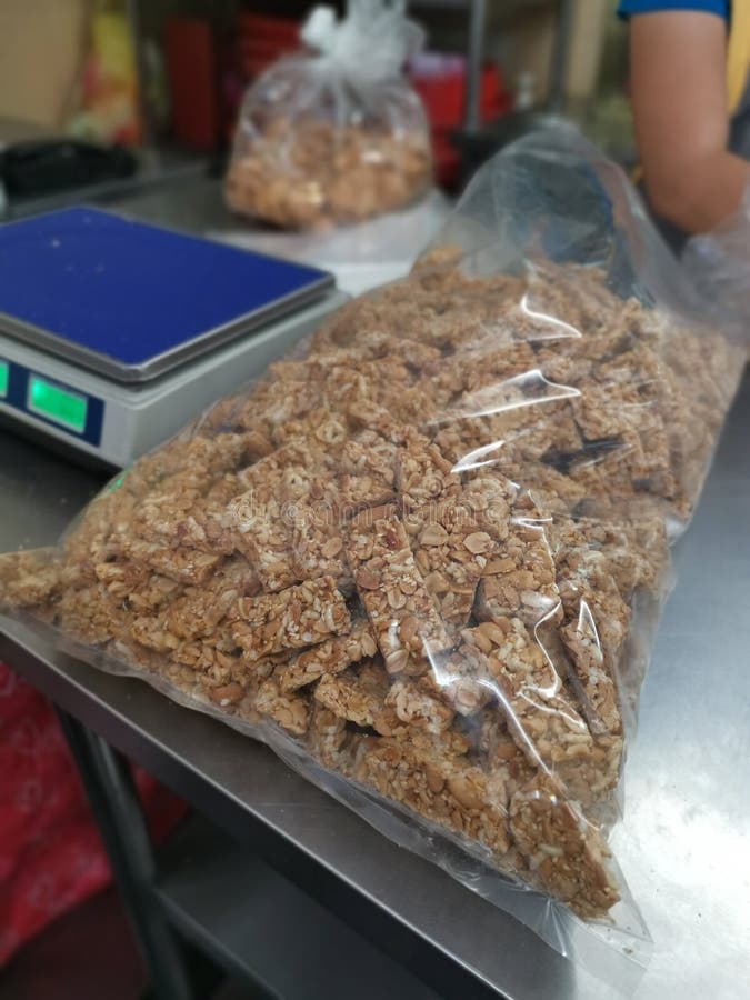 Traditional Chinese Maltose Sugary Peanut Biscuit or Candy Stock Photo ...