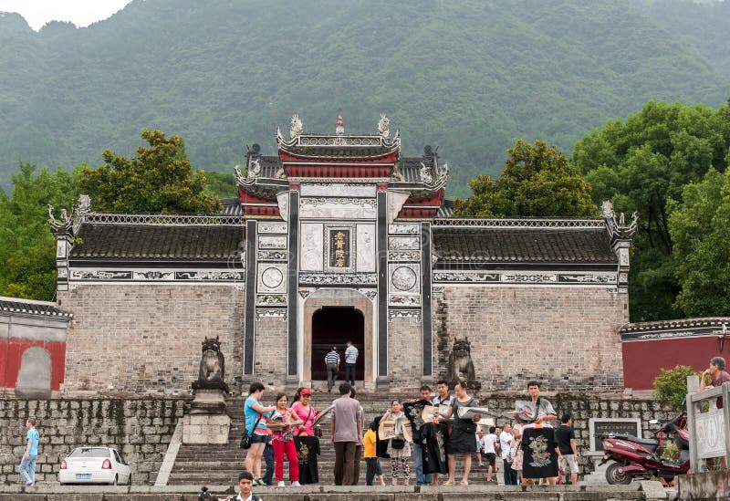 Traditional Chinese House with Beautiful Carved Roofs in Shanghai Stock ...