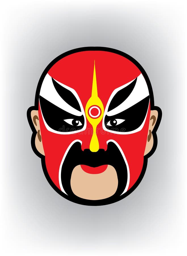 Traditional Chinese Opera Mask Stock Vector - Illustration of greeting ...