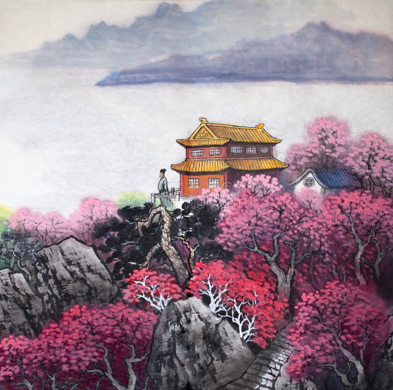 Traditional Chinese Painting Stock Illustration - Illustration of ...